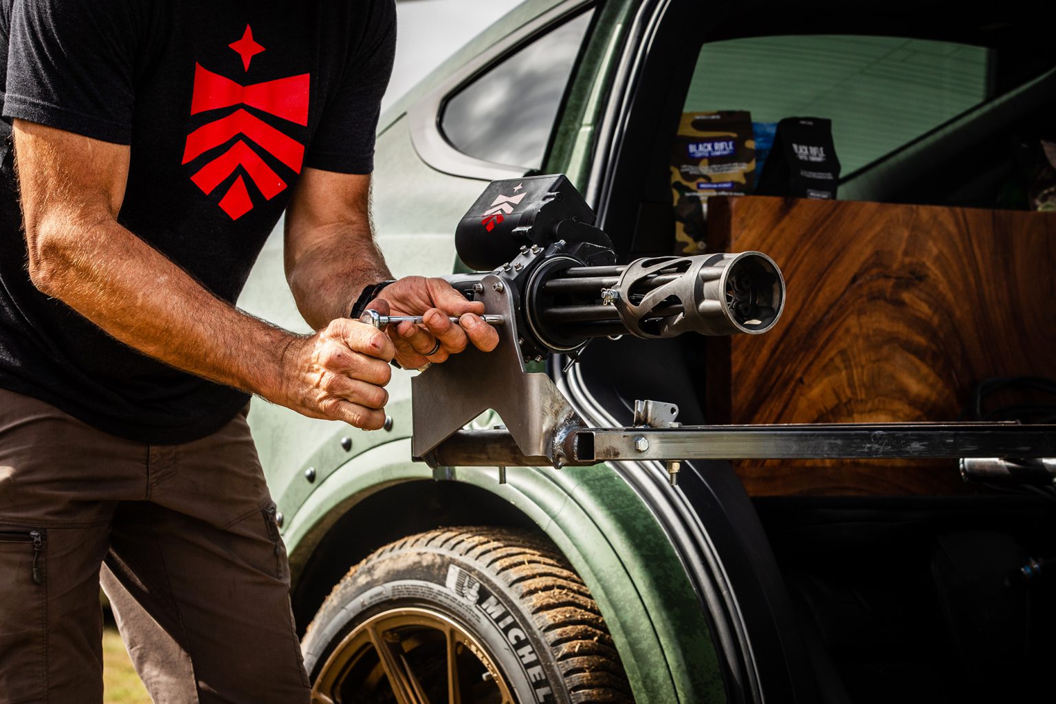 Behind the Scenes of the Black Rifle Coffee Tesla Model XR556